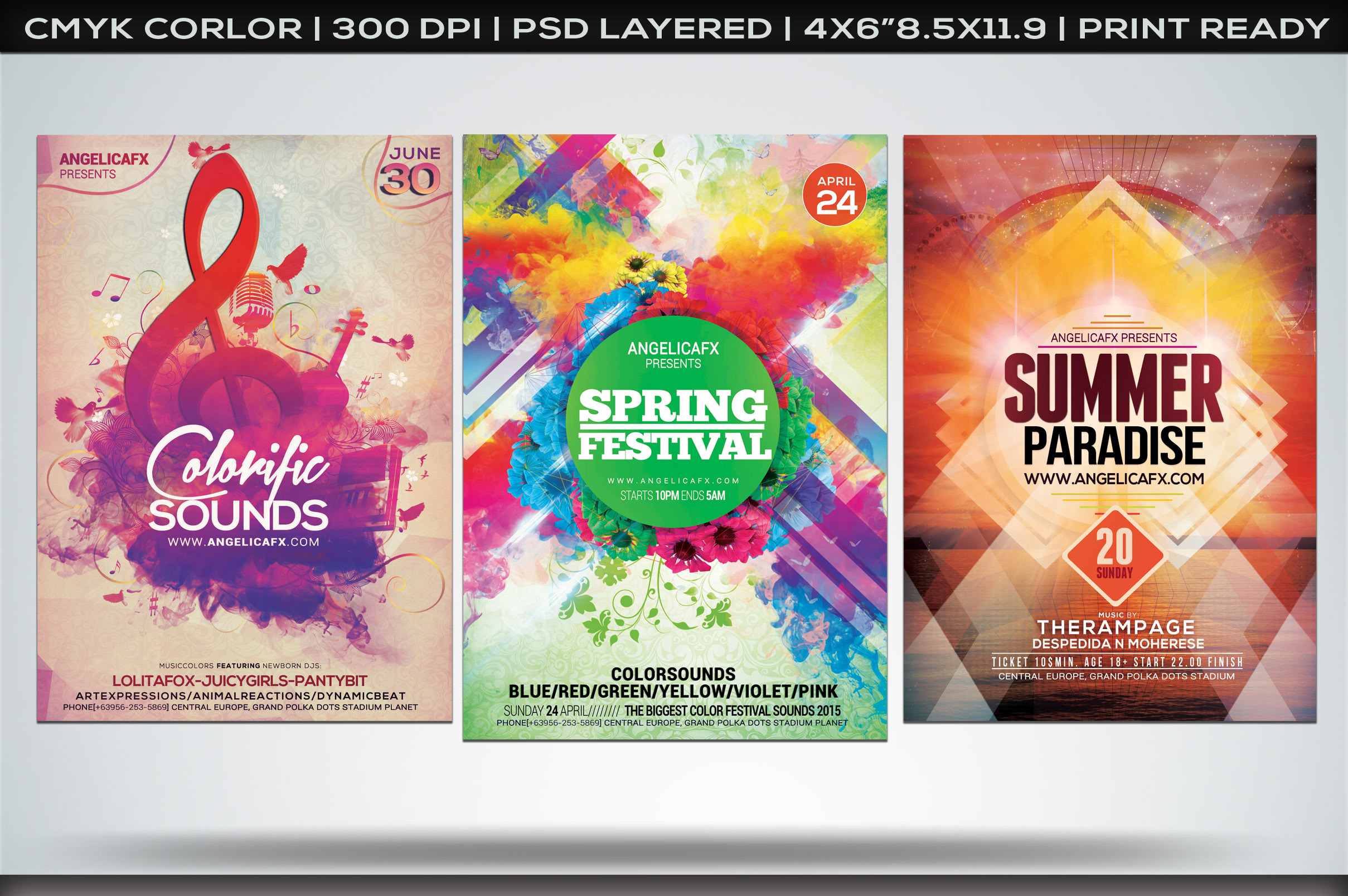 Colorful Flyers Bundle Vol. 2 | Flyer Templates ~ Creative Market