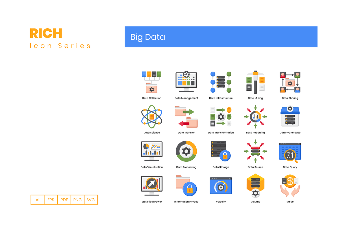 75 Big Data Icons | Rich, an Icon by Flat Icons