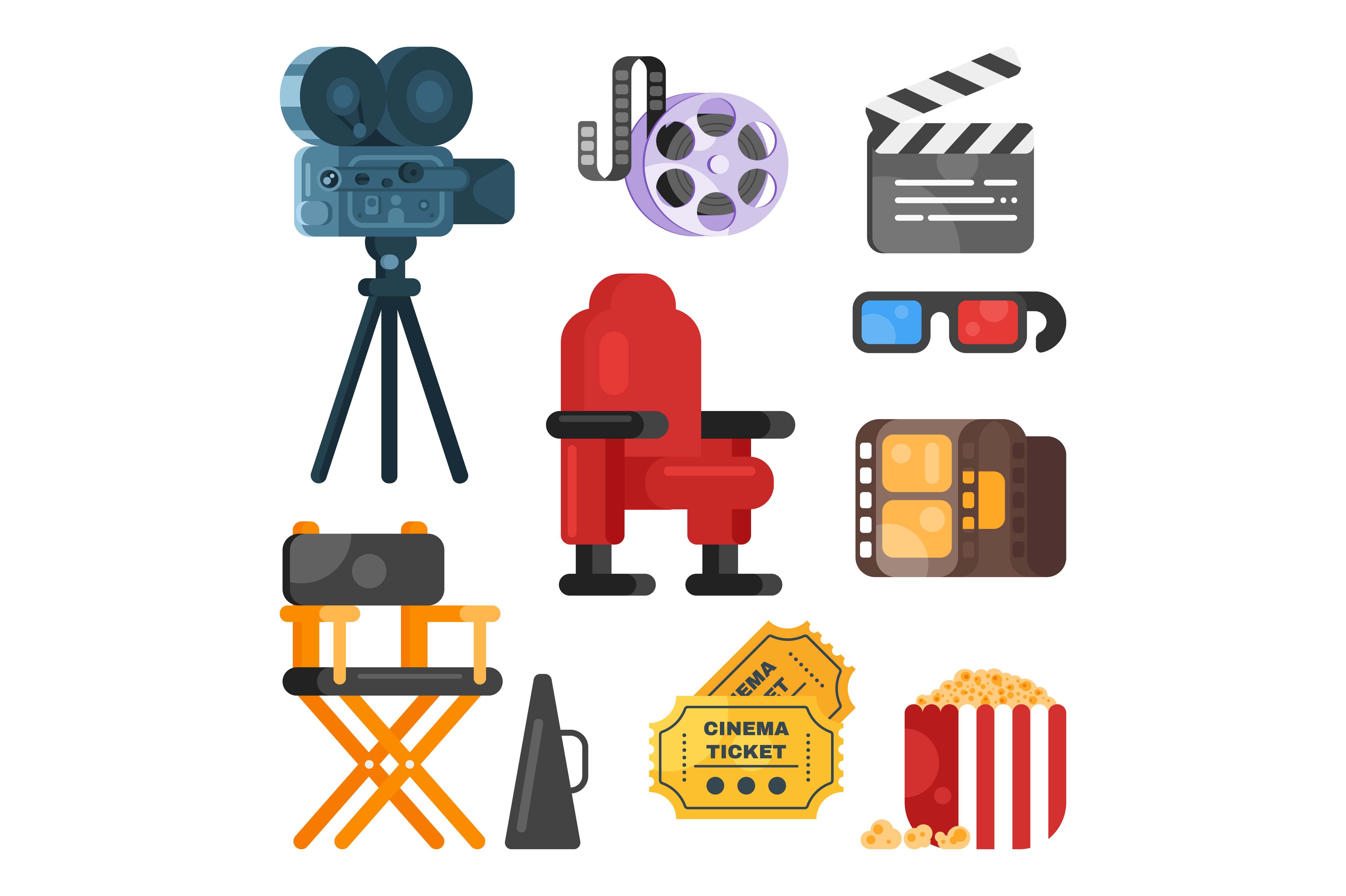 Cinema icons, an Outline Icon by Cartoon time!