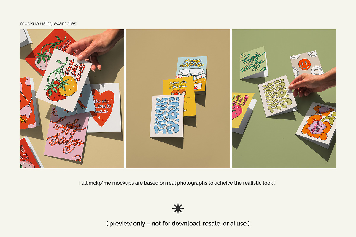 US A2 multiple postcard mockup set, a Merchandise Mockup by MCKP*ME