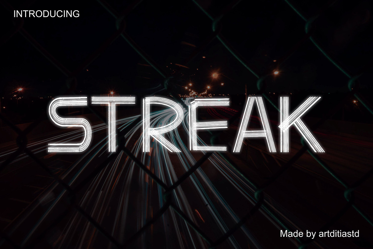 streak font, a Sans Serif Font by artditiastd