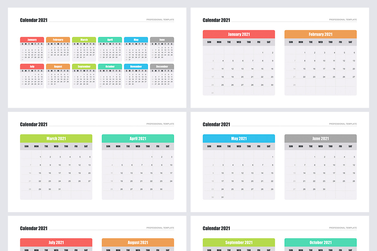 Calendar 2021 for PowerPoint, a Presentation Template by HiSlide.io