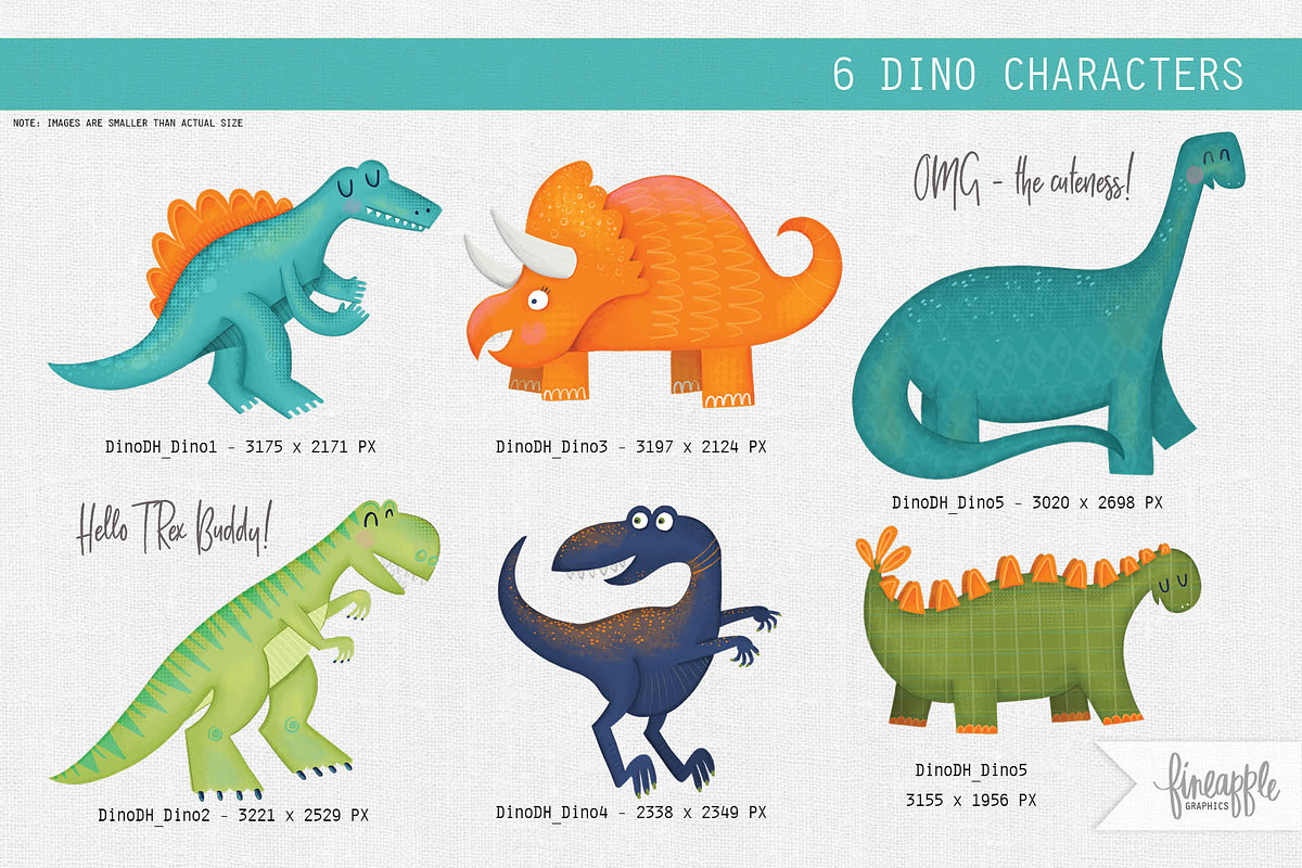 DINOSAUR CLIP ART, an Illustration by FINEAPPLE | Creative Market
