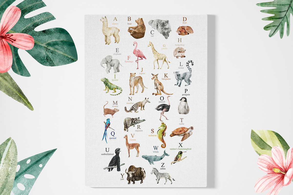 Watercolor Animal Alphabet