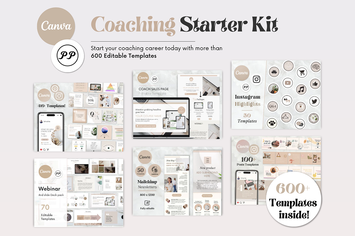 Coaching Business Template Bundle, a Templates & Theme by PittaFinePrint