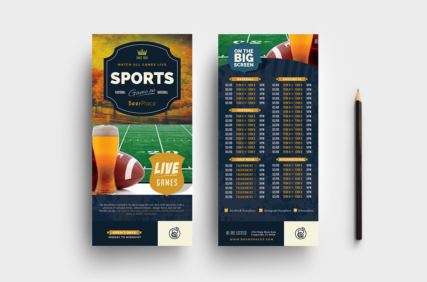 Pub DL Card Template, a Card Template by BrandPacks