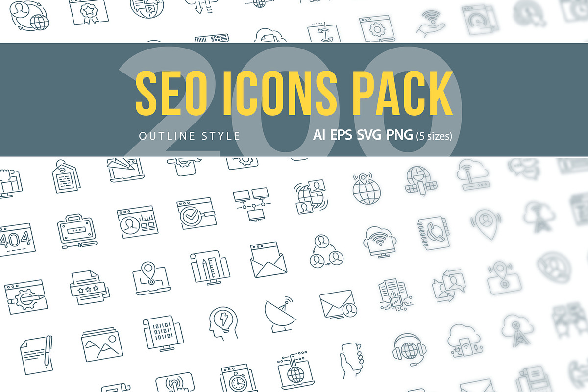 SEO Outline Icons, an Outline Icon by Kalash