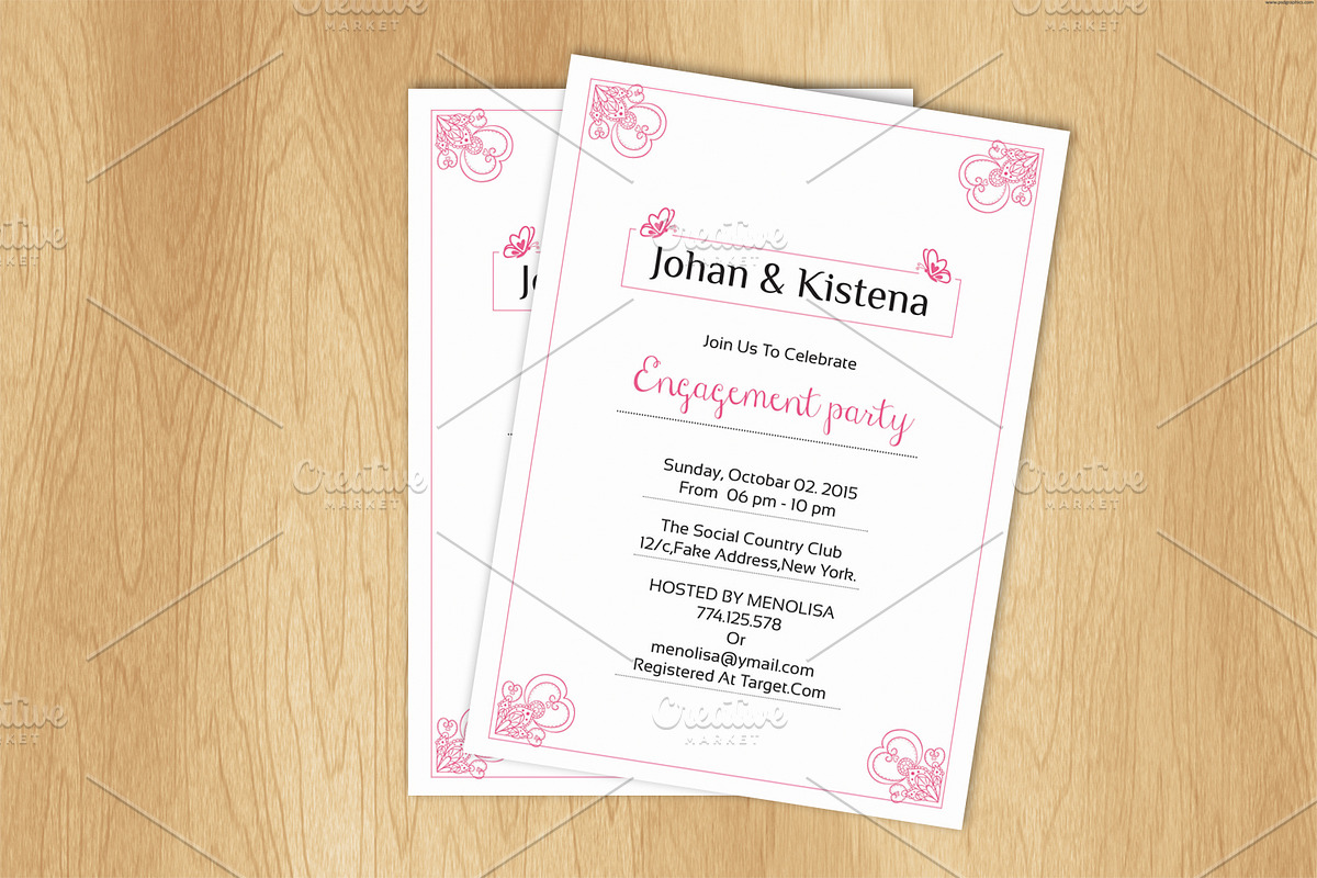 Engagement Party Invitation Template, an Invitation Template by ...