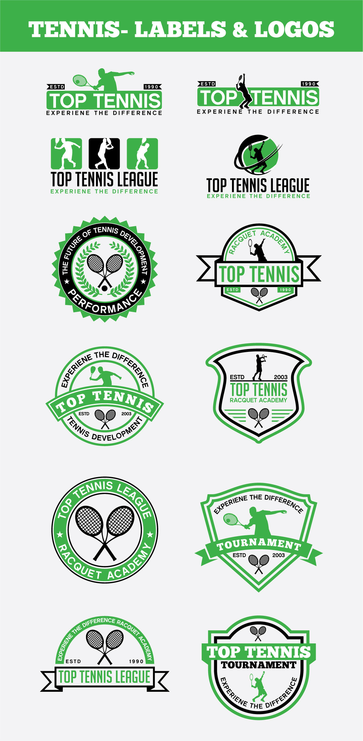 TENNIS- LABELS & LOGOS VOL1, a Branding & Logo Template by shazi