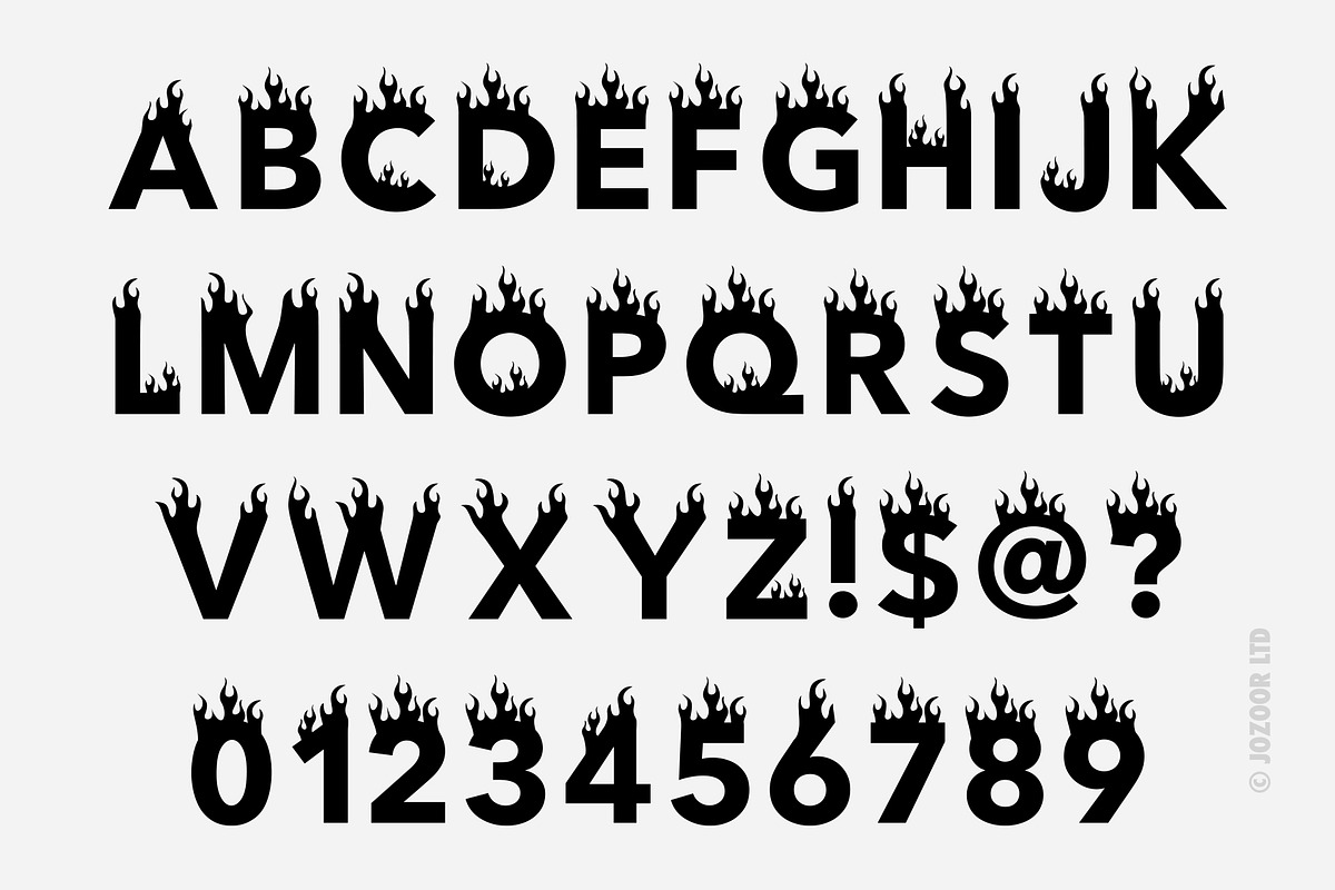 Fire Font, a Font by Jozoor