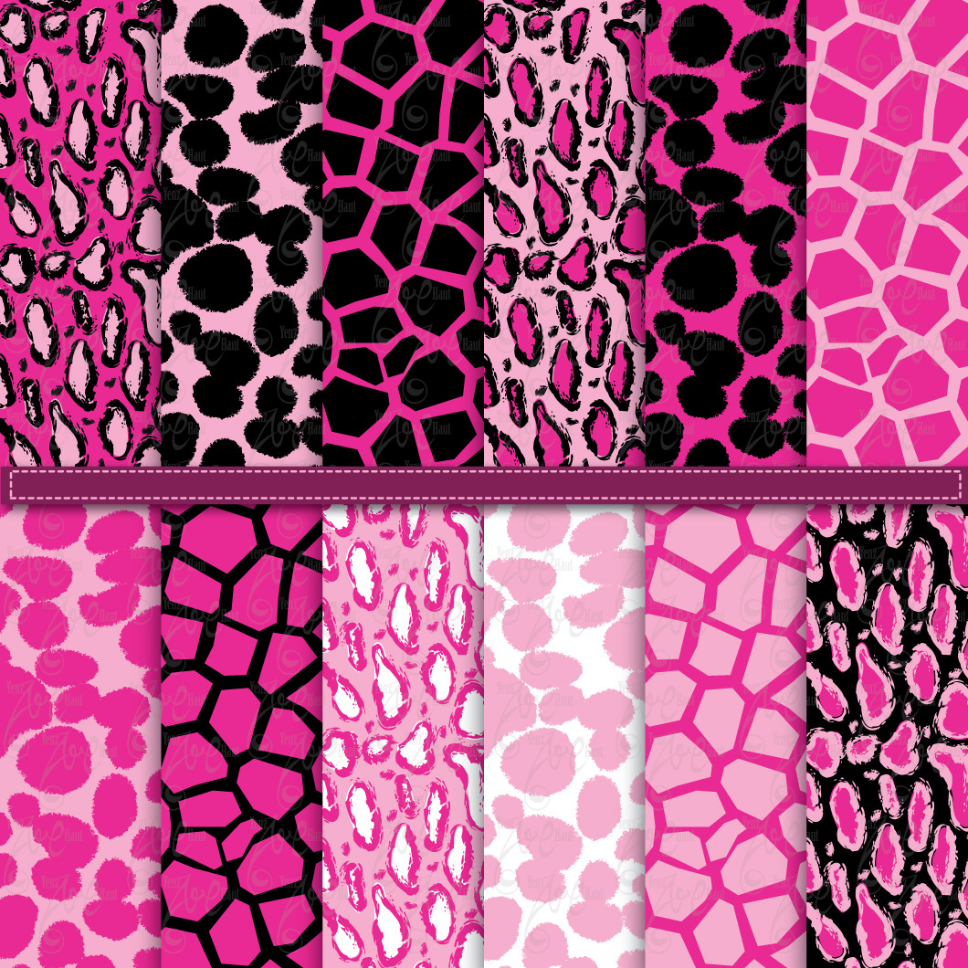 Pink Animal Print Digital paper, an Animal Illustration by YenzArtHaut
