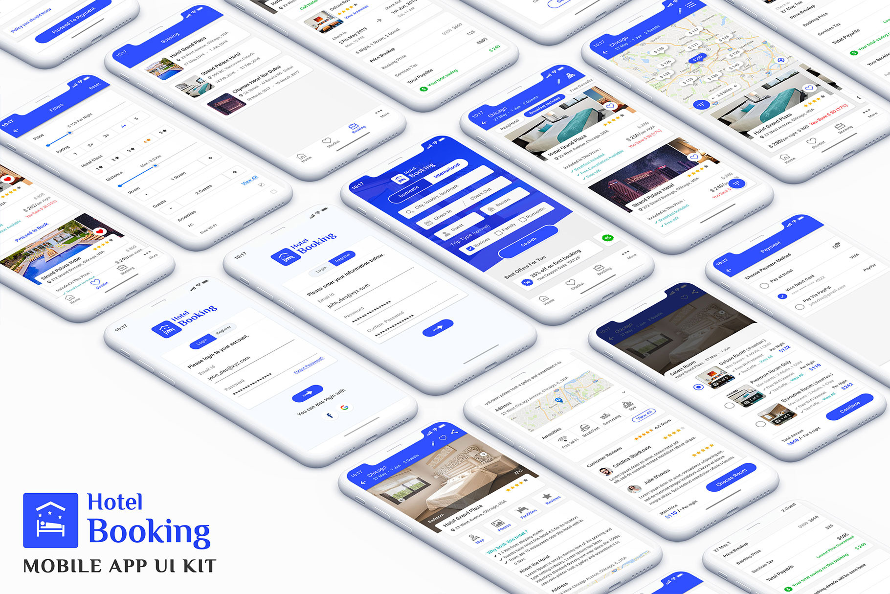 Hotel Booking Mobile App Design, an UI Kit Template by App Innovation
