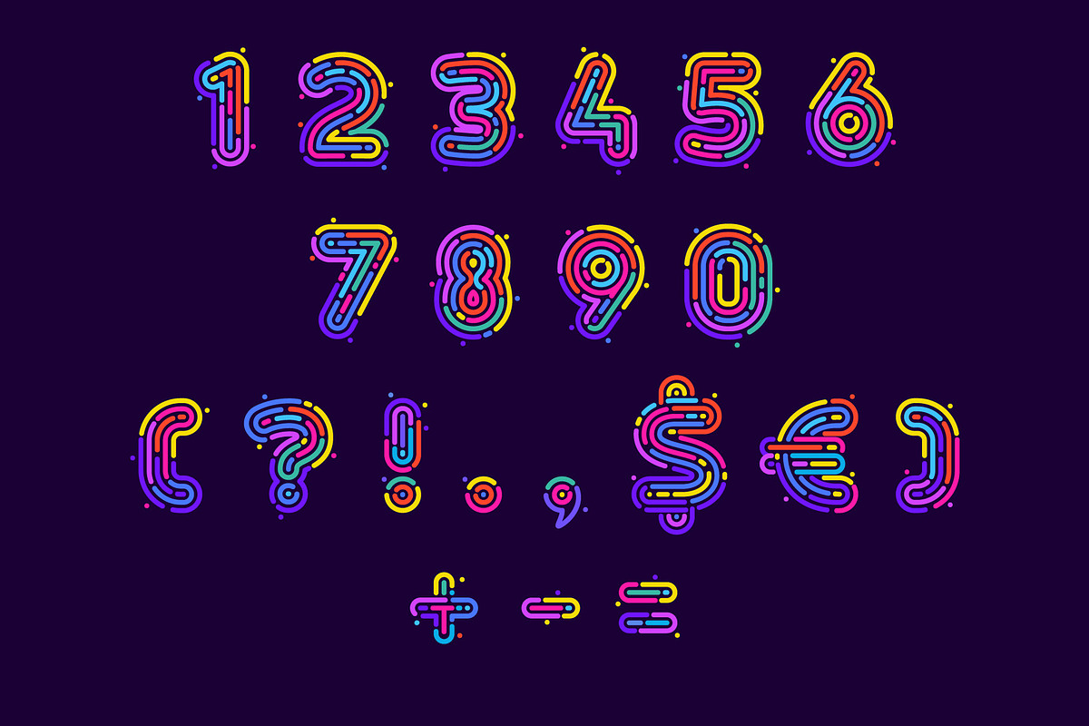 Neon color font, a Font by kaer_shop