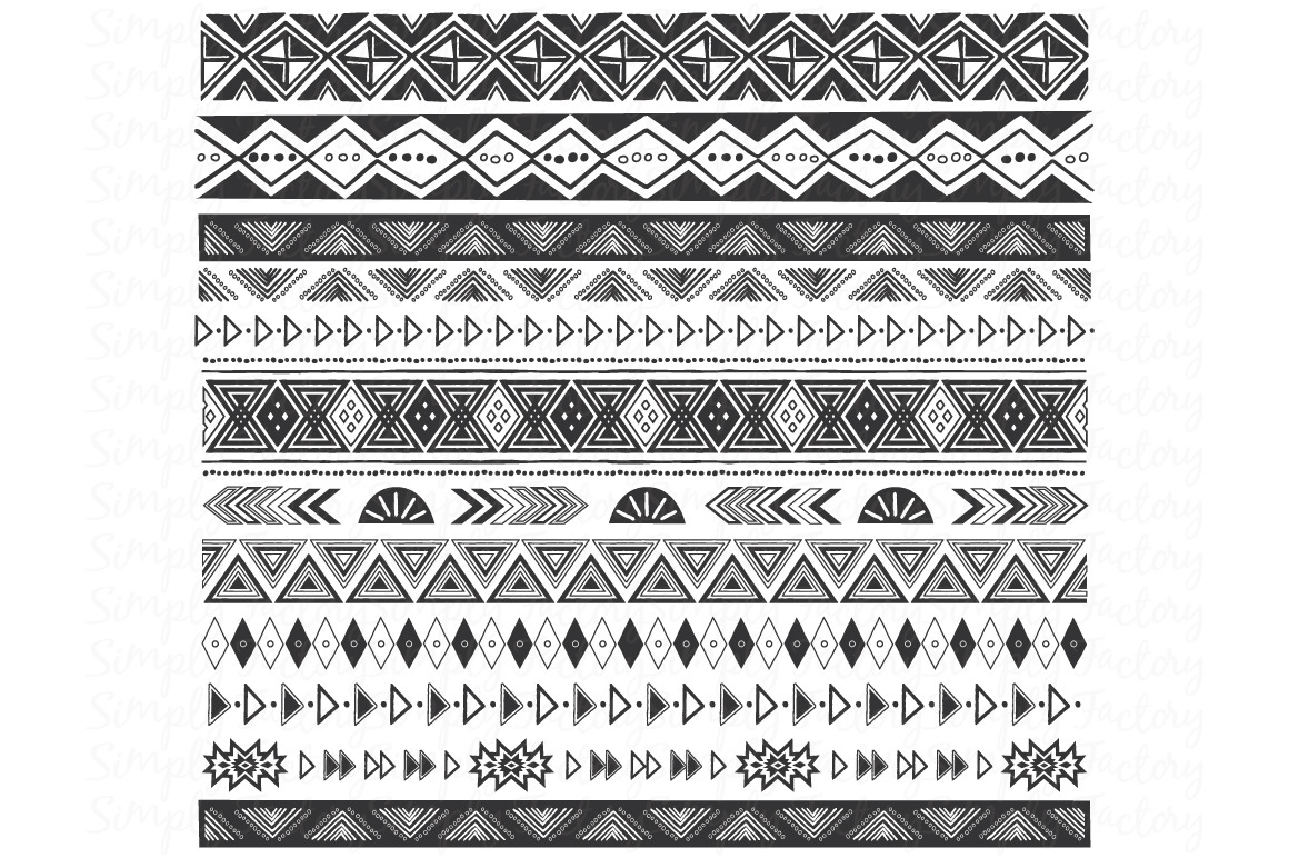 Tribal Aztec Borders Collections, a Decorative Illustration by Simply ...