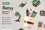 Retsy Education 3D Icons