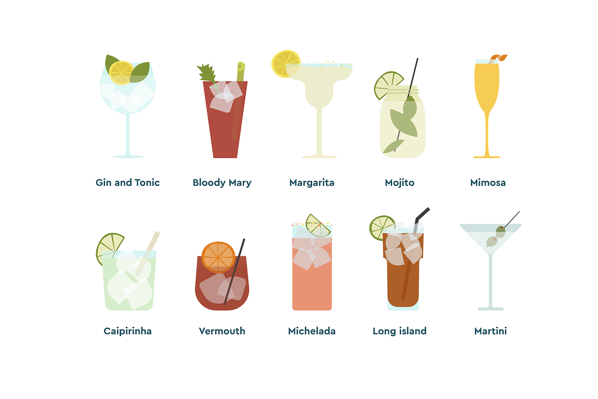 Cocktail Icon set, an Icon by Marinastu