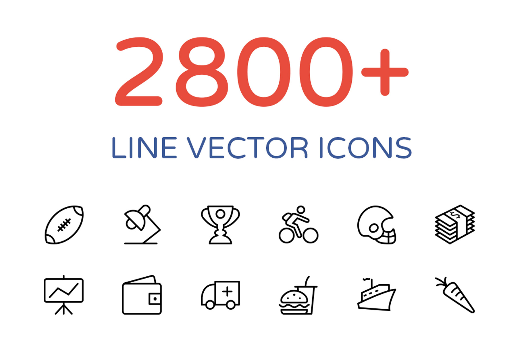 2800+ Line Vector Icons Bundle, an Outline Icon by Creative Stall