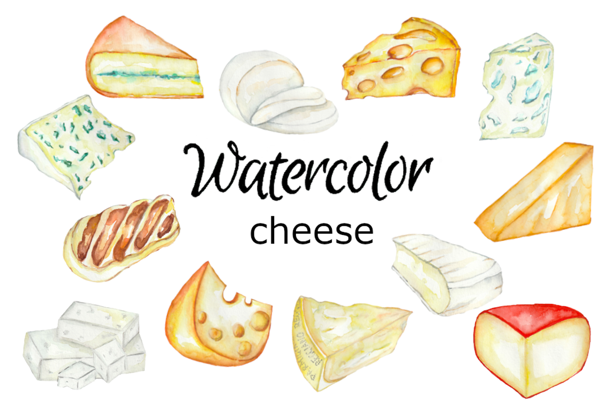 Cheese watercolor art, a Background Graphic by GoodFairyClipArt