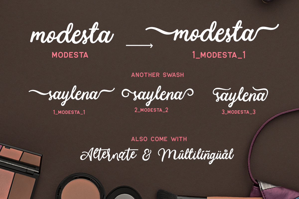 Modesta Script Font duo, a Script Font by Letterhend Studio