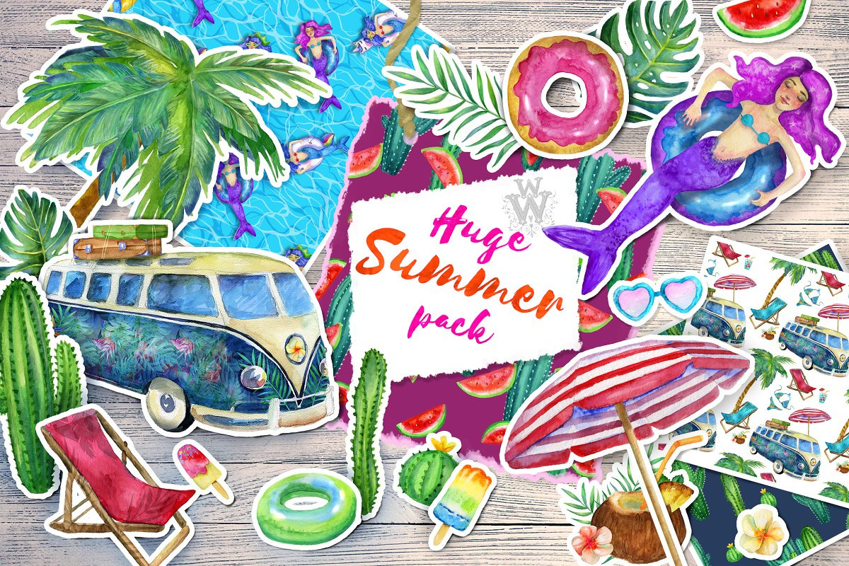 Seasonal watercolor Bundle clip art, a Seasonal Illustration by ...