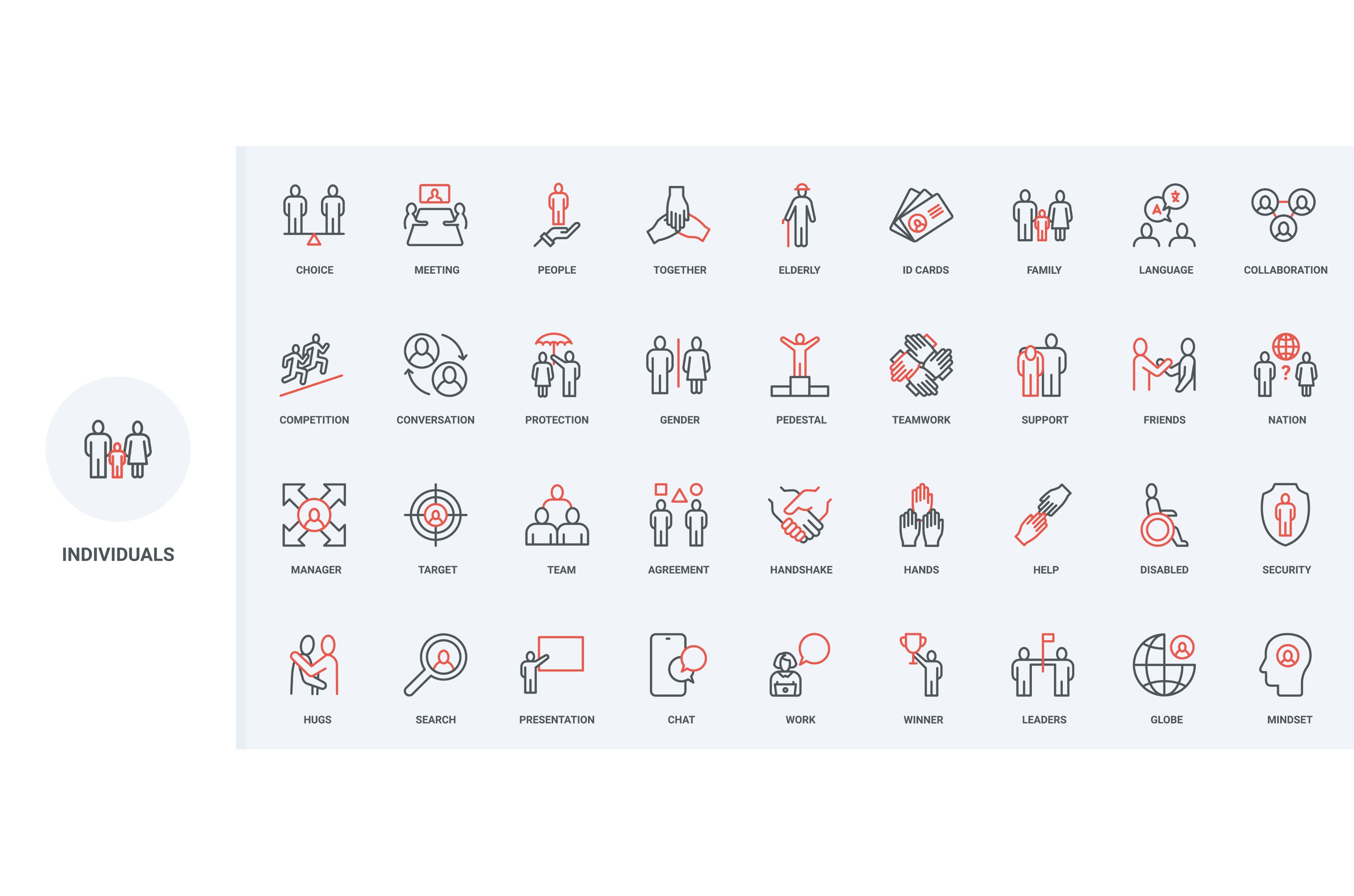 People community individual icons, an Object Illustration by Lemberg Vector
