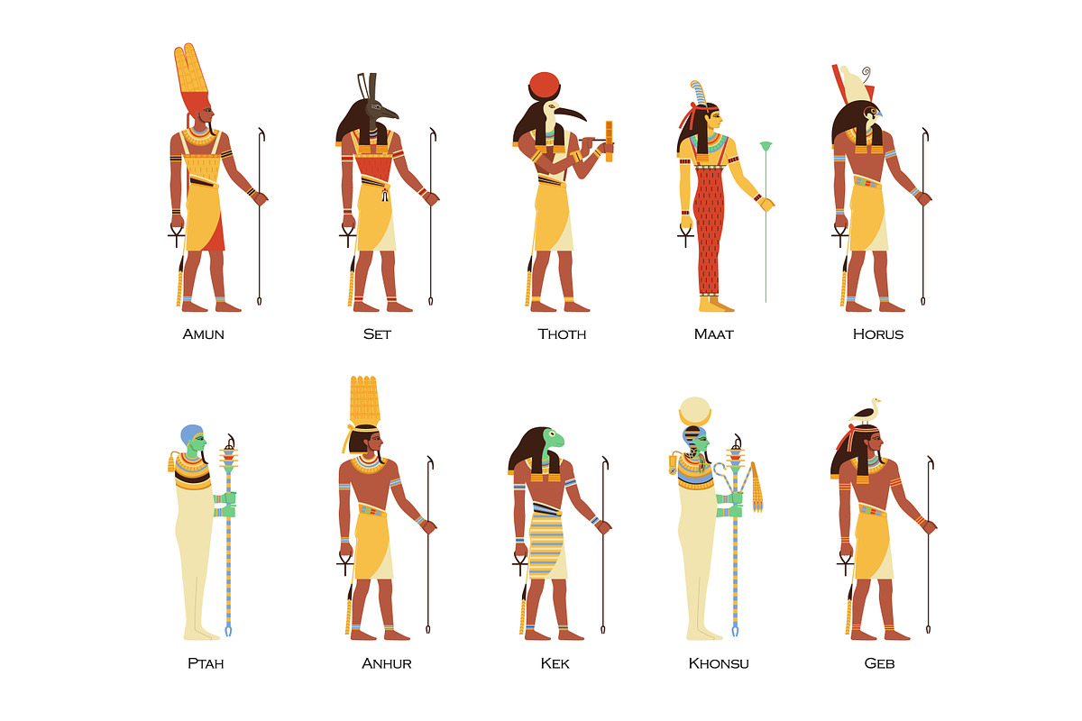 Gods and goddesses of Ancient Egypt, an Illustration by Good Studio