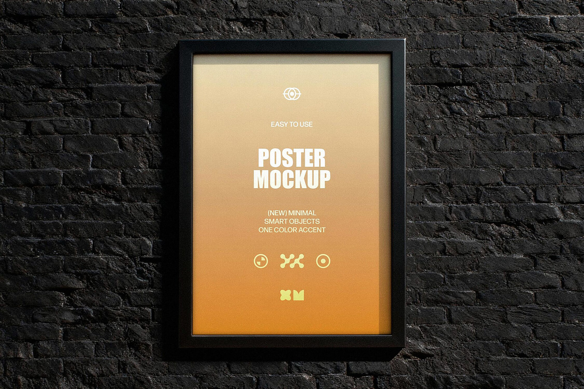 Black Brick Wall Poster Mockup, an Advertising Mockup by Design Squad