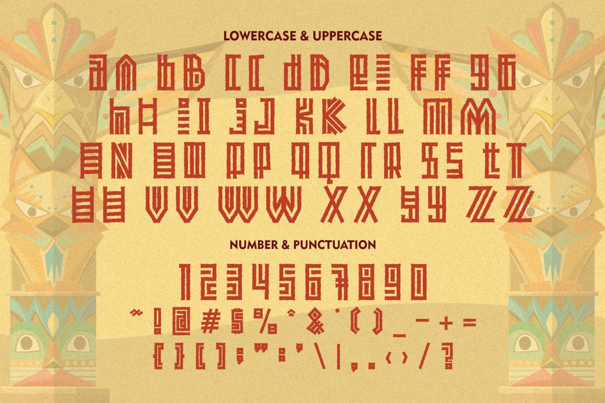 Ancient Totem - Ethnic Tribal Font, a Font by PutraCetol Studio