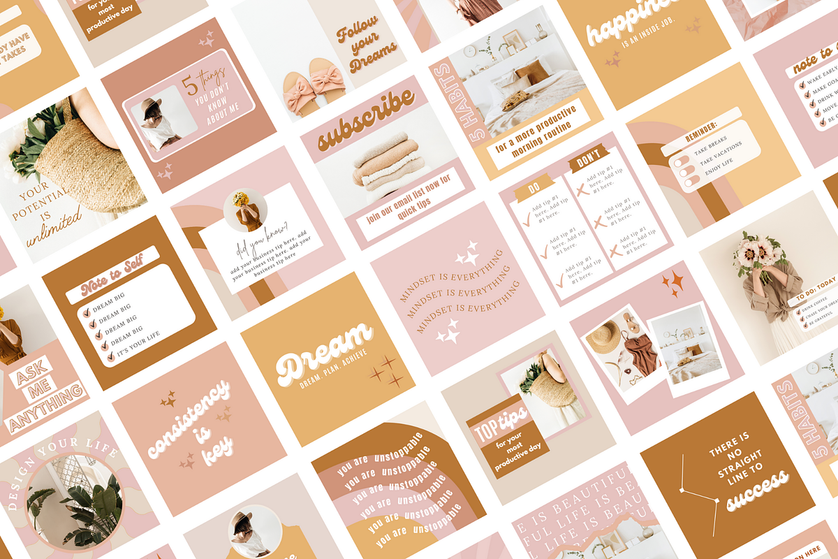 Boho Canva Instagram Templates