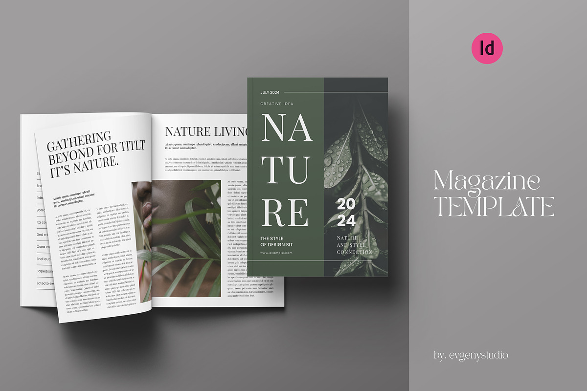 Nature Magazine Template Template, a Magazine Template by evgenystudio