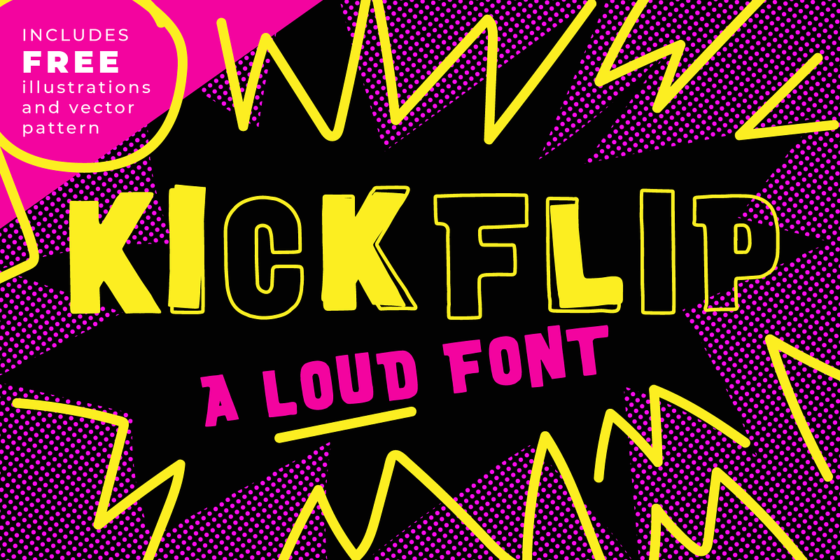 KICKFLIP handmade punk rock font, a Sans Serif Font by Jeffry ...