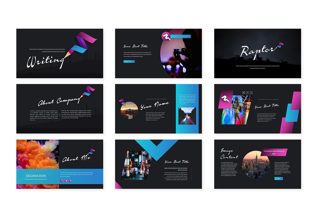 Writing - Google Slides Template, a Presentation Template by AQR Studio