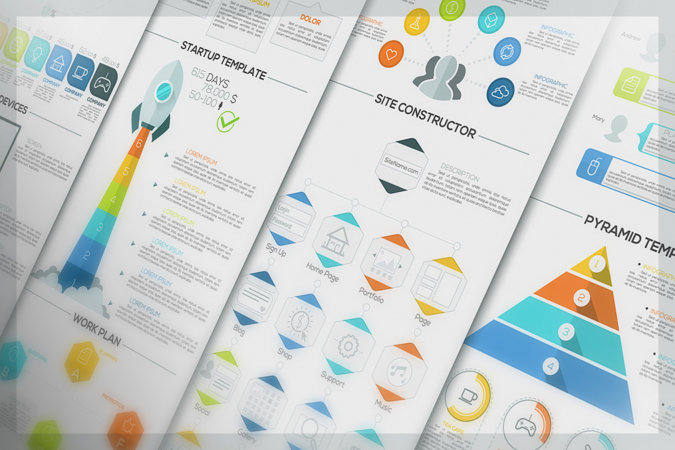 Minimal Infographic Pack, a Presentation Template by Andrew Kras Design