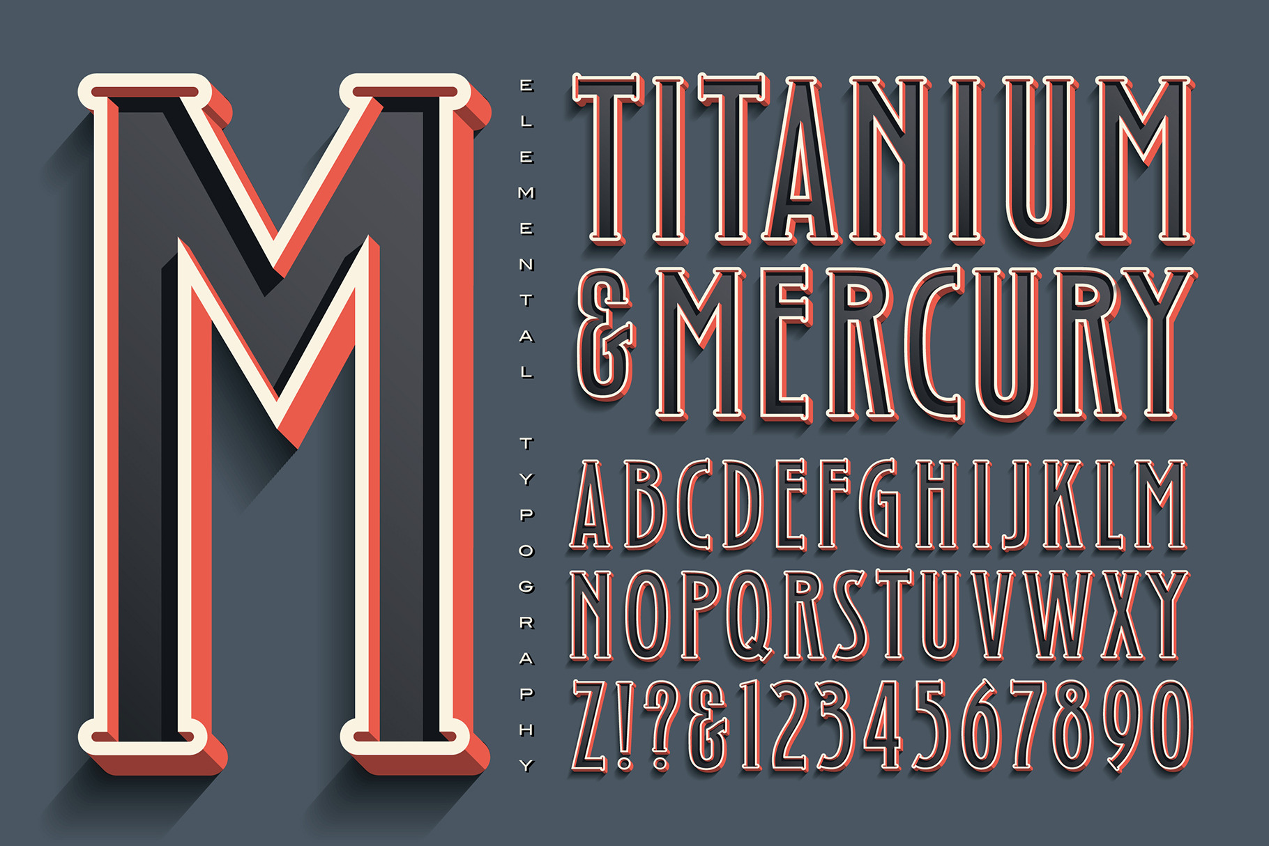 Lettering Design: Titanium & Mercury, a Graphic by Mysterylab Designs