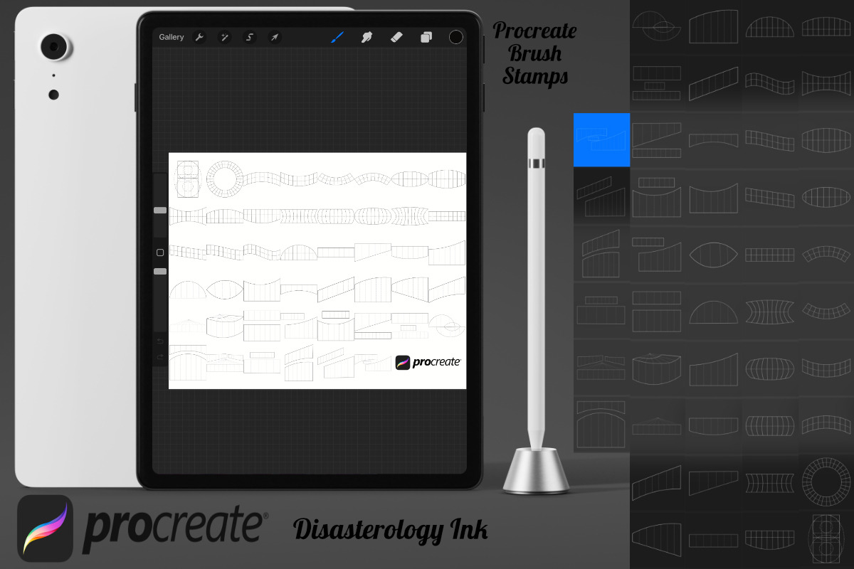 Lettering Grid Guides Set 1, a Brush Add-On by Disasterology Ink