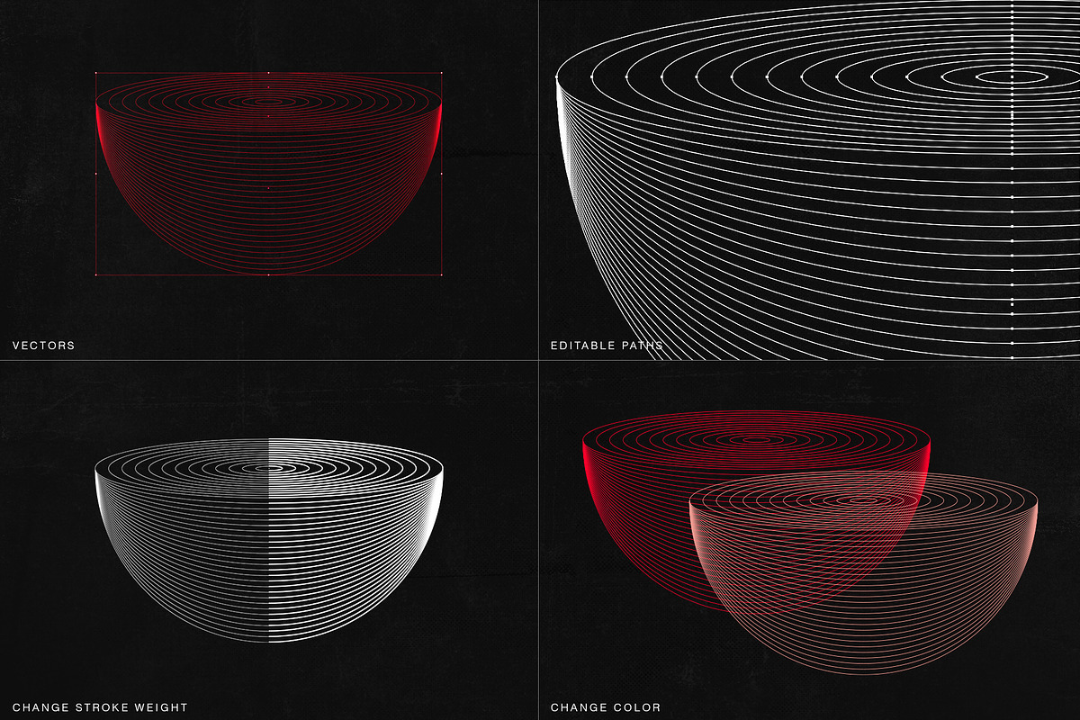 75 Wireframe Topo Elements Vectors