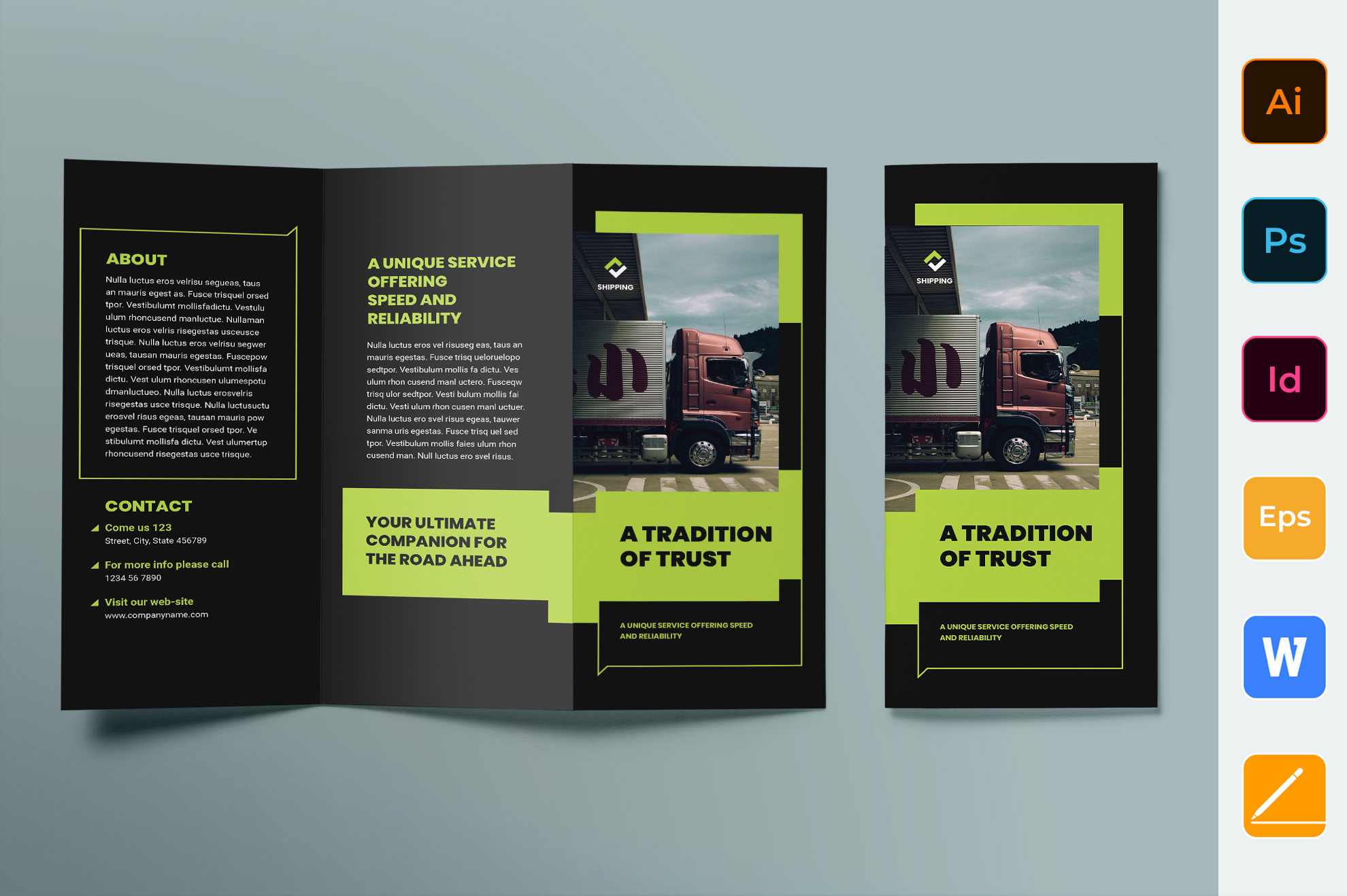 Shipping Brochure Trifold, a Brochure Template by TemplatesNow!