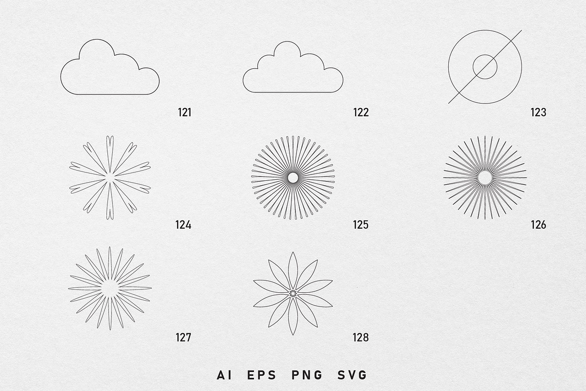 128 abstract Y2K vector shapes