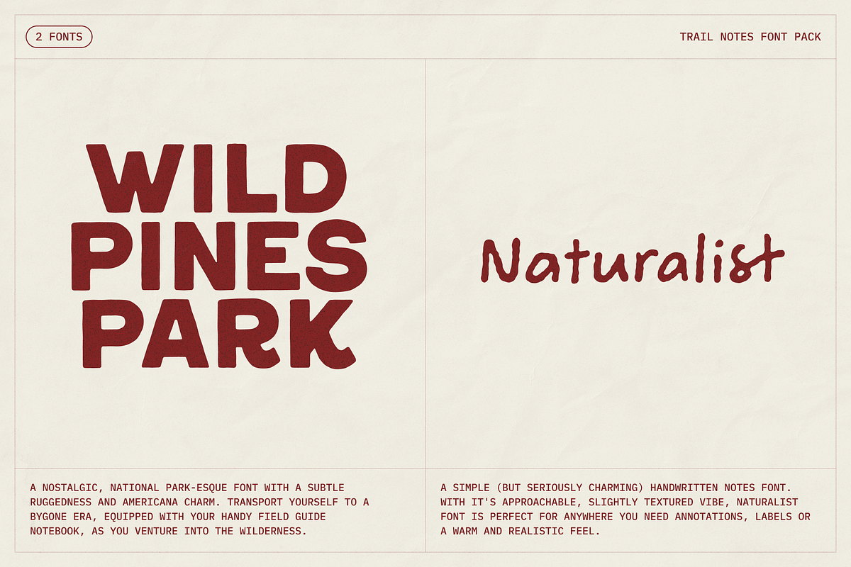 Trail Notes Handwritten Font Duo