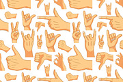 Common cartoon hand signs, a Pattern Graphic by BestPics
