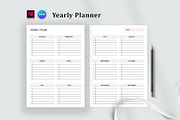 Yearly Planner/12 Month Overview, a Stationery Template by Design Zone