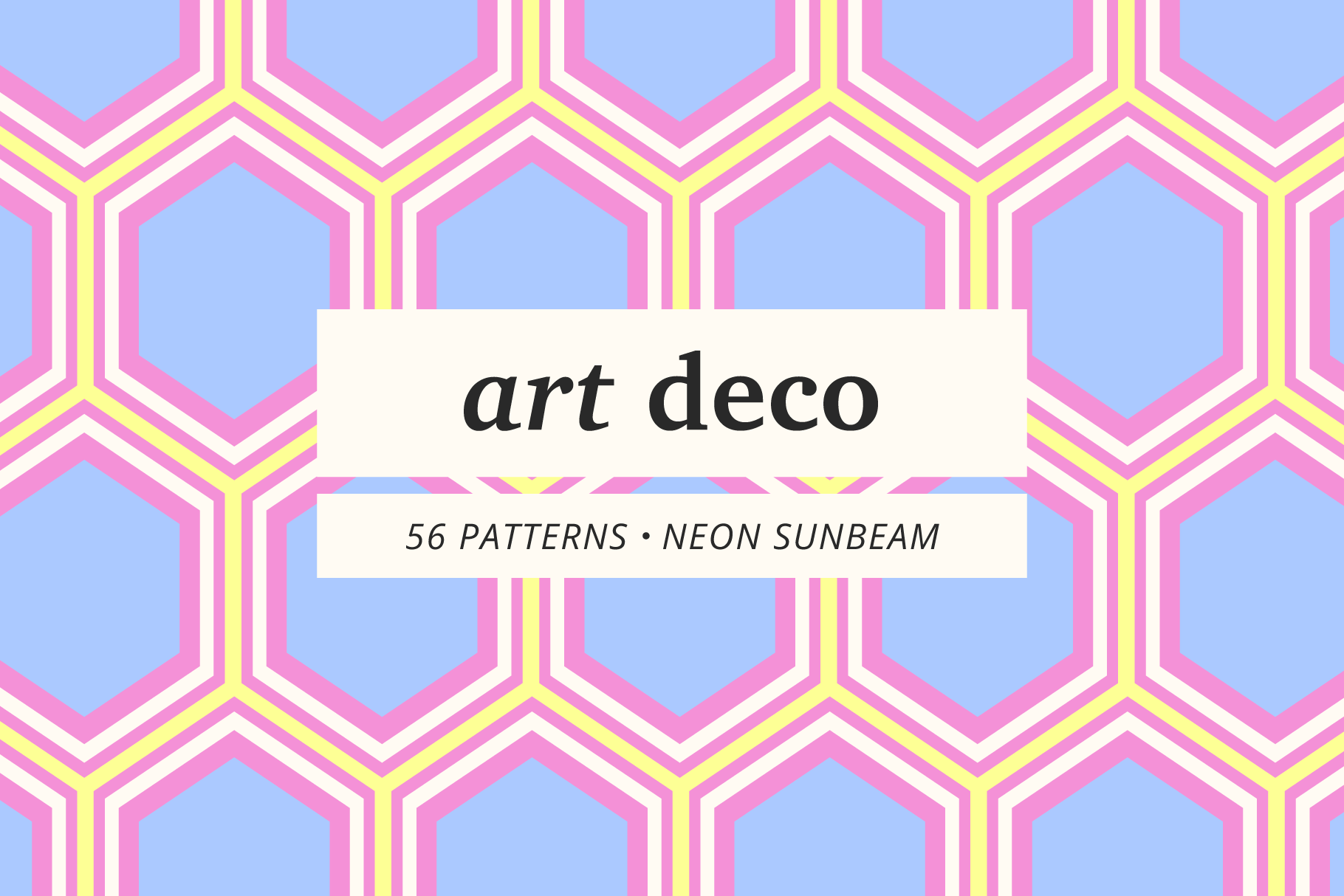 Art Deco Patterns in Neon Sunbeam