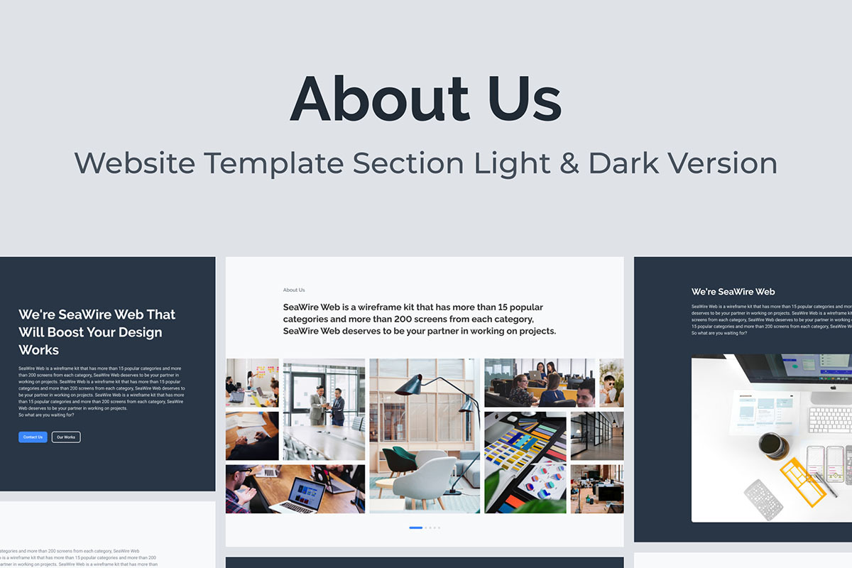 Web About Us Section Template, a Landing Page Template by Kreativ Space