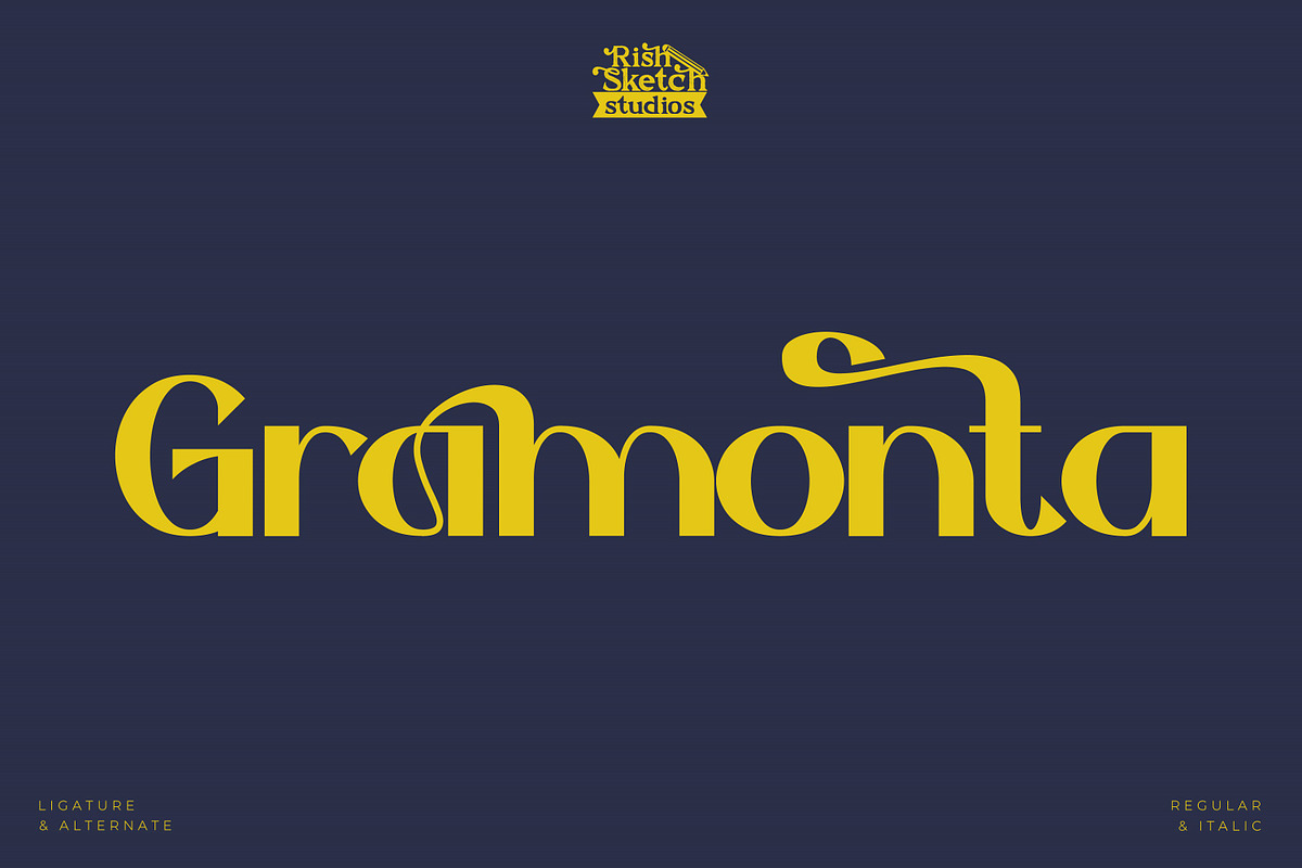 Gramonta - Serif Typeface Font, a Serif Font by Rishsketch