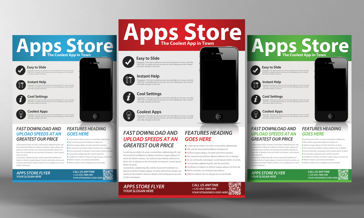 Apps Flyer Template, a Flyer Template by graphicforest