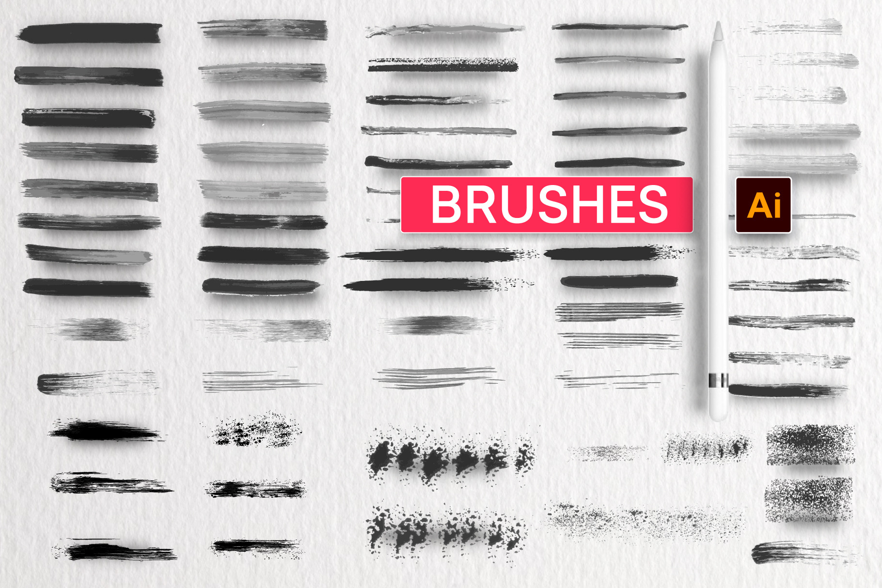 Pencil,Paint Stroke Brushes. Pen Ink | Brushes ~ Creative Market