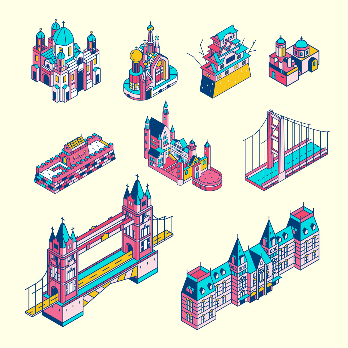 Illustration of world tourist spots, an Illustration by rawpixel
