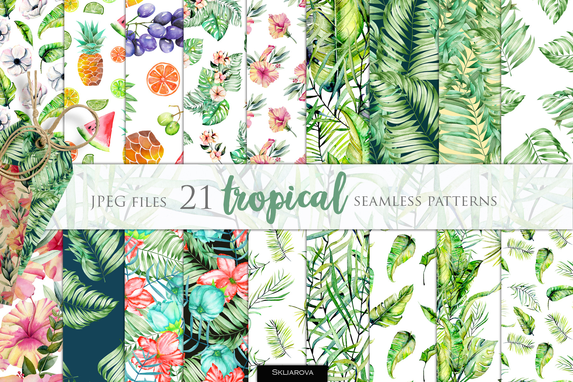 21 Tropical patterns | Graphic Patterns ~ Creative Market