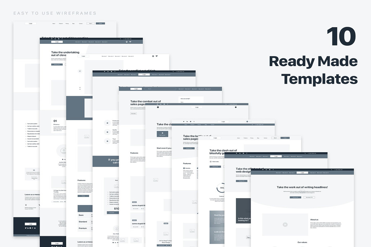 Web Wireframes Kit Desktop , Mobile, an UI Kit Template by Creative ...