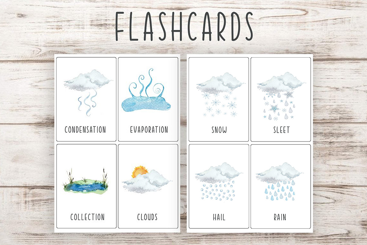 Rain Cycle - Clip Arts & Flashcards, an Education Illustration by Tati ...